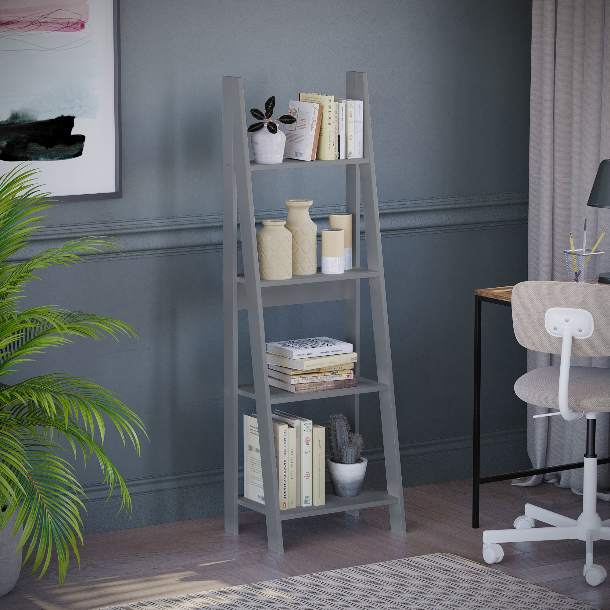 Wade Logan Jess 4 Tier 141Cm H x 46Cm W Ladder Bookcase & Reviews ...