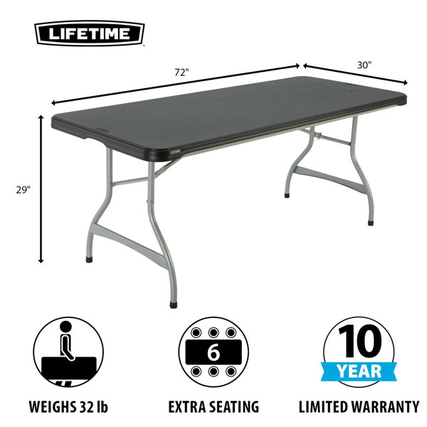 Lifetime Commercial Nesting 72" Rectangular Folding Table & Reviews ...