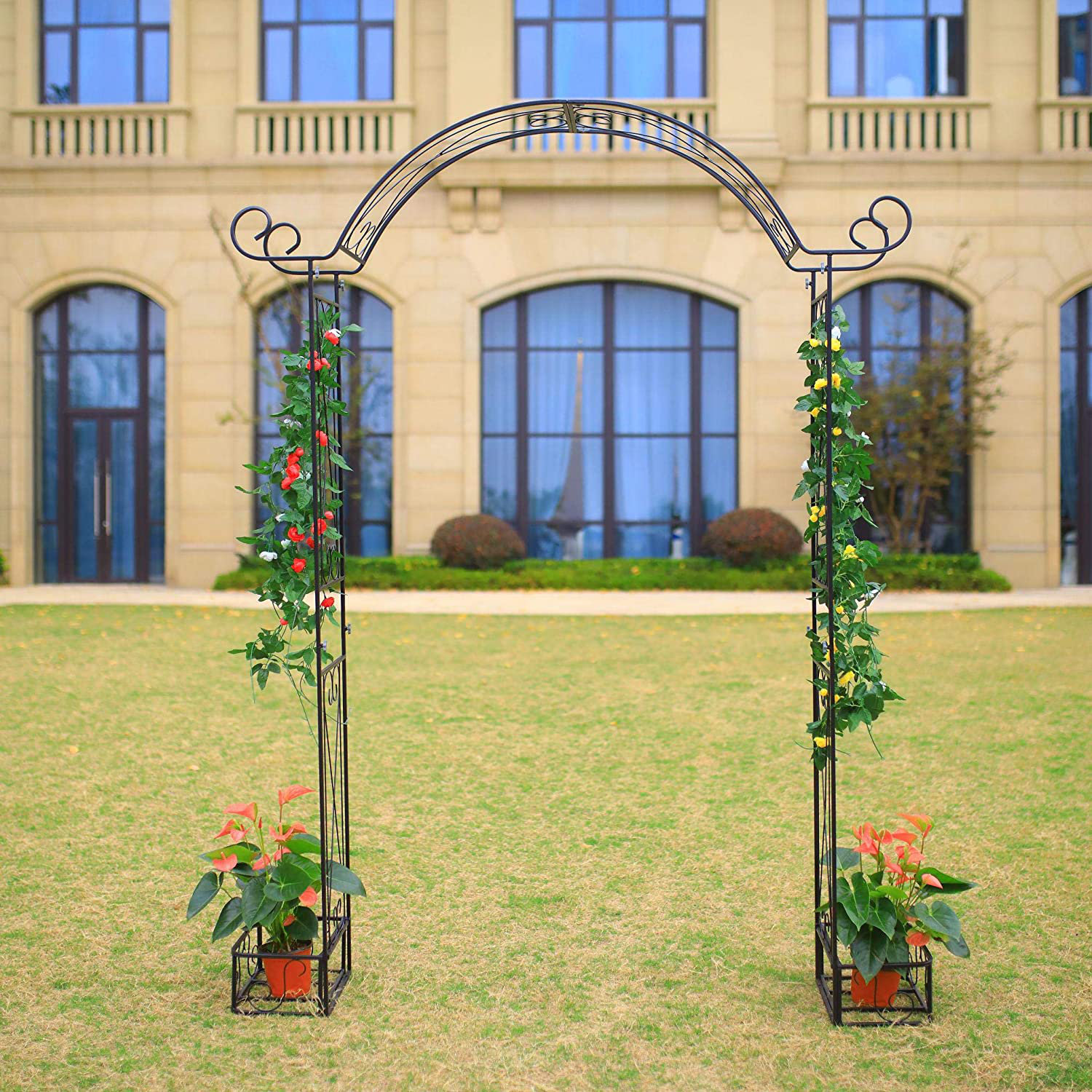 Belleze 61.4'' W x 13'' D Steel Arbour in Black - Wayfair Canada