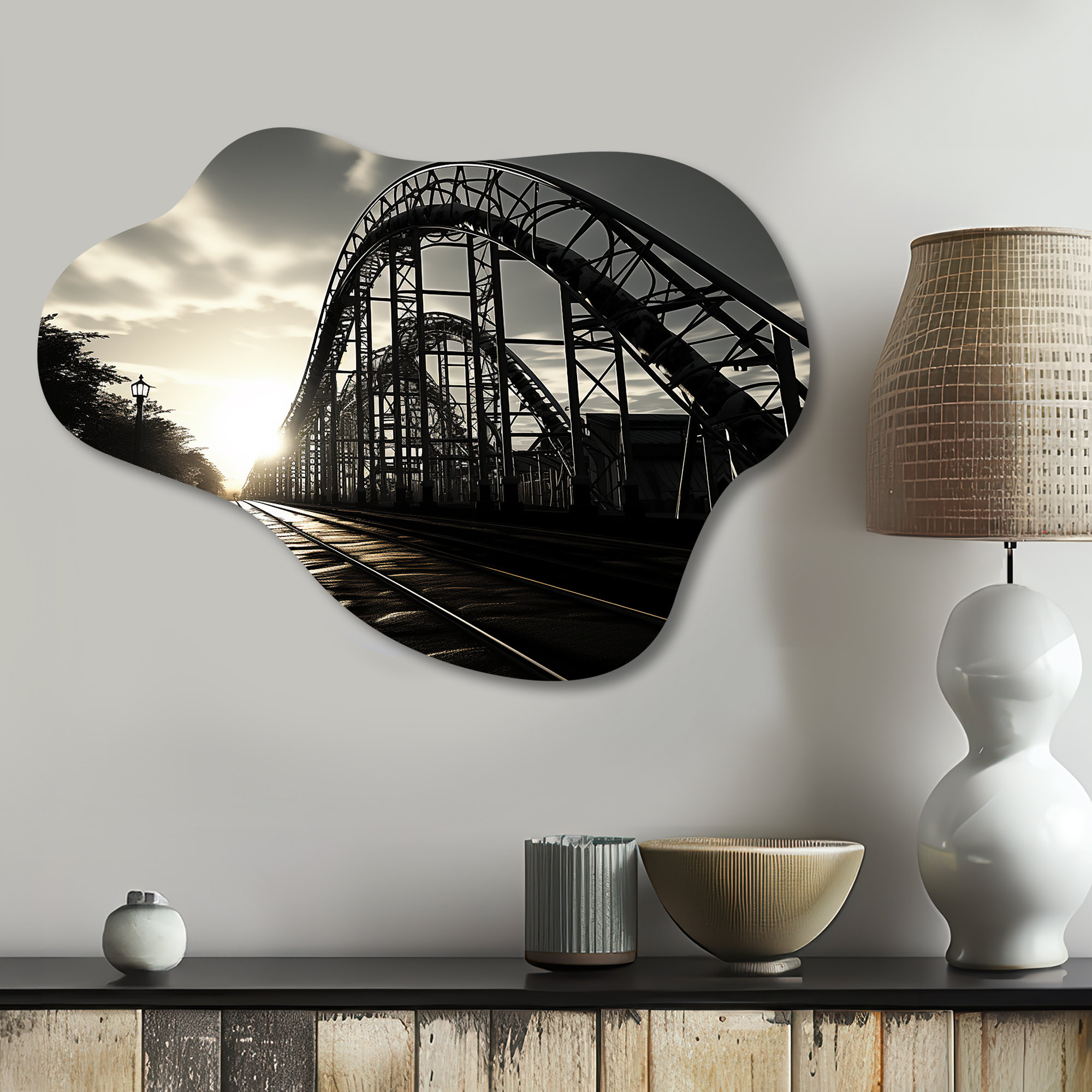 Latitude Run® Rollercoaster Shadow - Amusement Parks Cloud Shape Metal ...