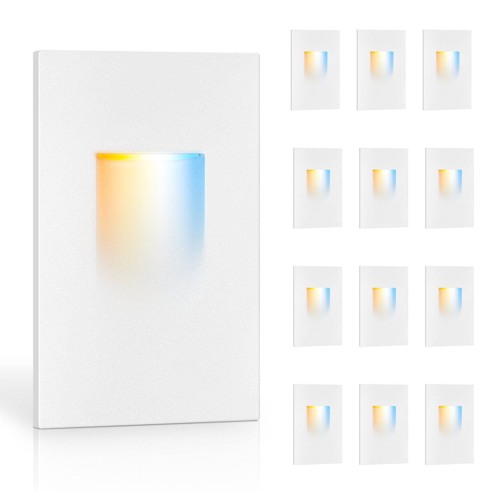 MW LIGHTING 12PK 5CCT LED Step Lights Set | Waterproof Indoor/Outdoor ...