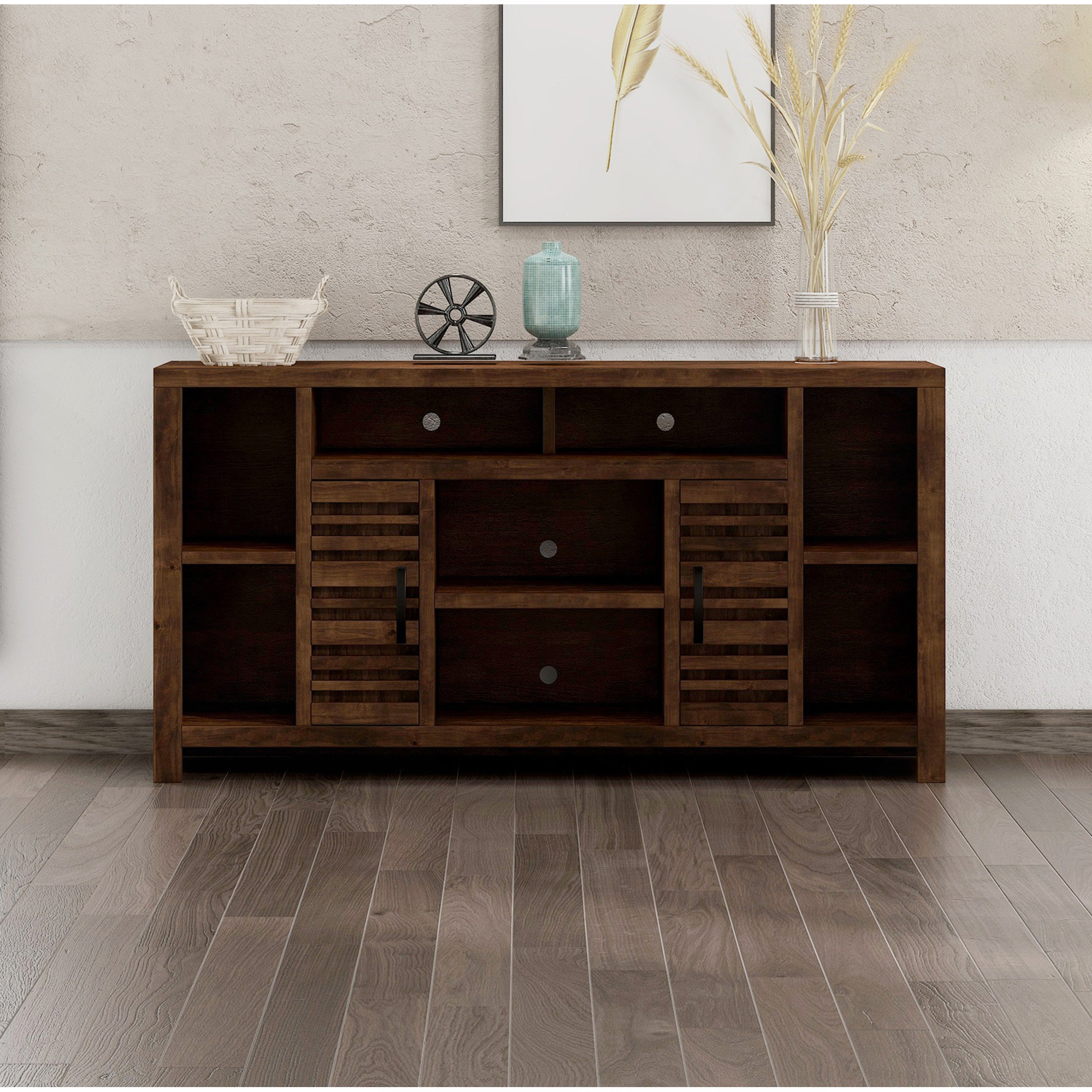 Corrigan Studio® 64 Inch TV Stand Console For Tvs Up To 70 Inches, No ...