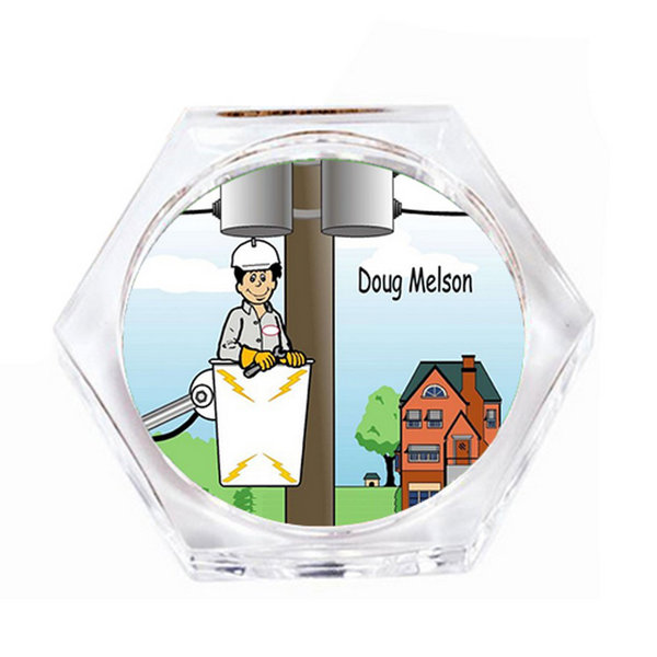 Printed Perfection Personalized Electric Lineman Male Drink Coaster ...