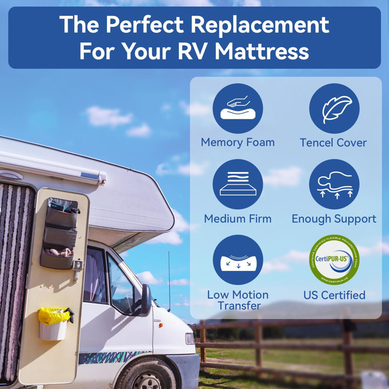 Alwyn Home Alwyn Home Mattress 10 Inch RV Memory Foam Mattress With ...