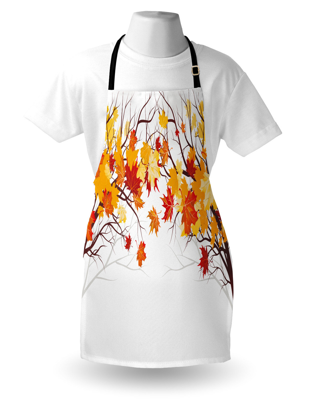 East Urban Home Fall Apron Unisex, Cartoon Maple Autumn Tree, Adult ...