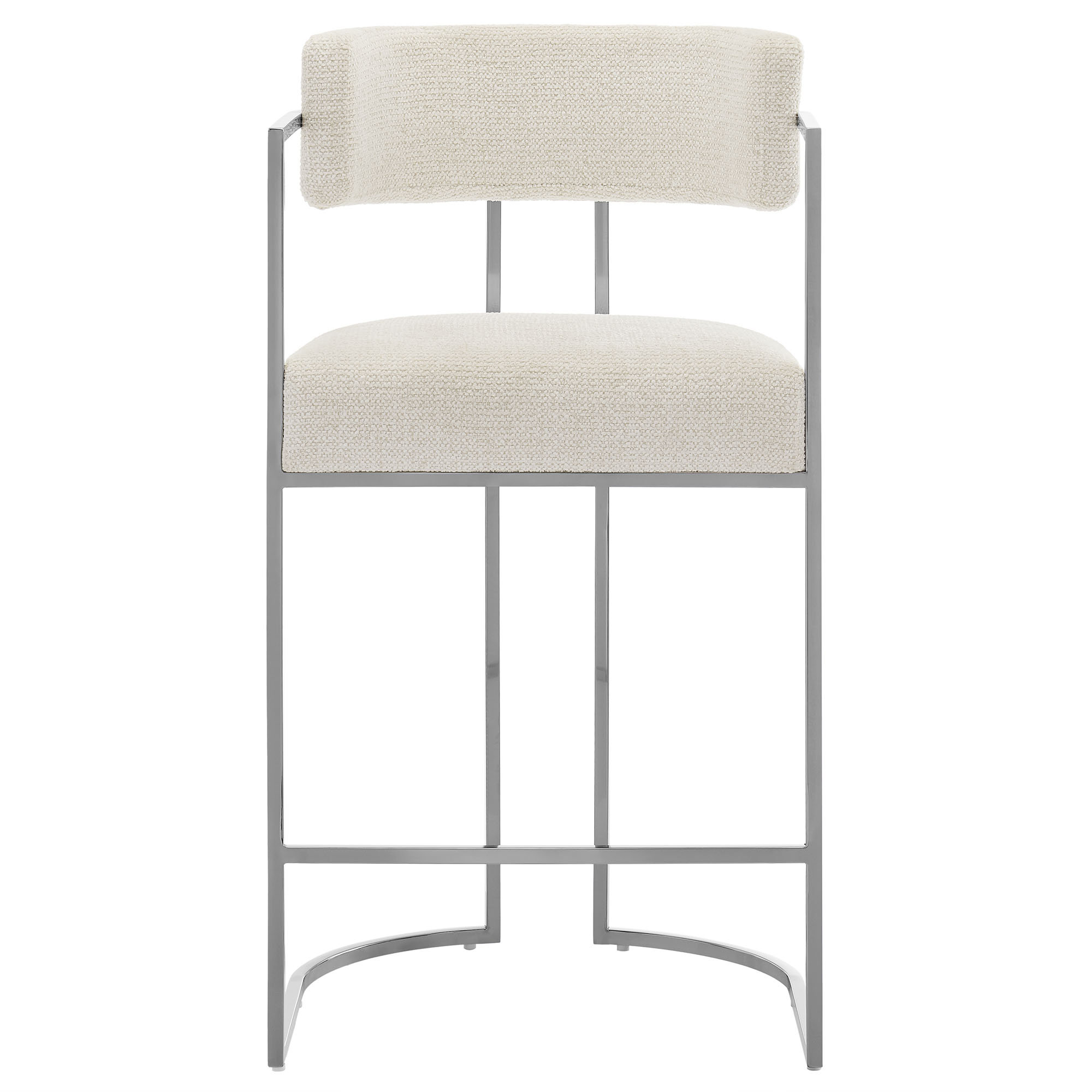 Modway Huron Curved Back Fabric And Metal Counter Stool | Wayfair