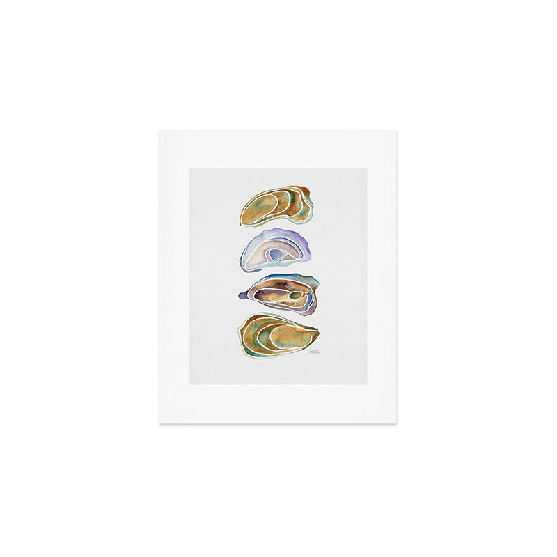 Deny Designs Jessica Larson Watercolor Oysters Art Print | Wayfair
