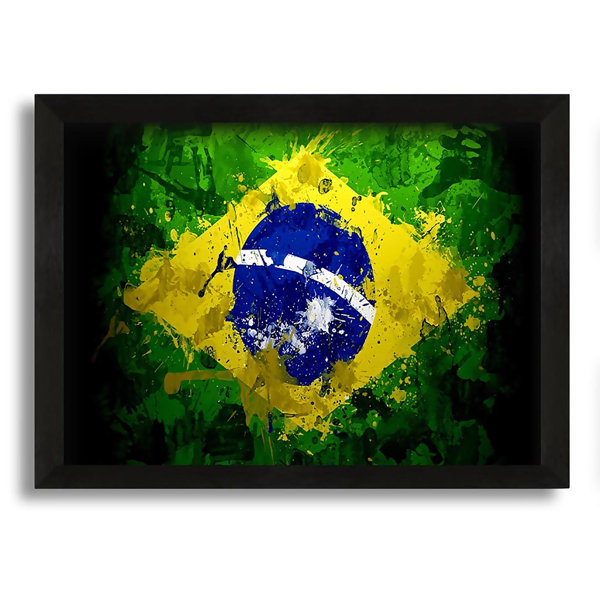Borough Wharf Brazilian Flag Grunge - Single Picture Frame Painting on ...