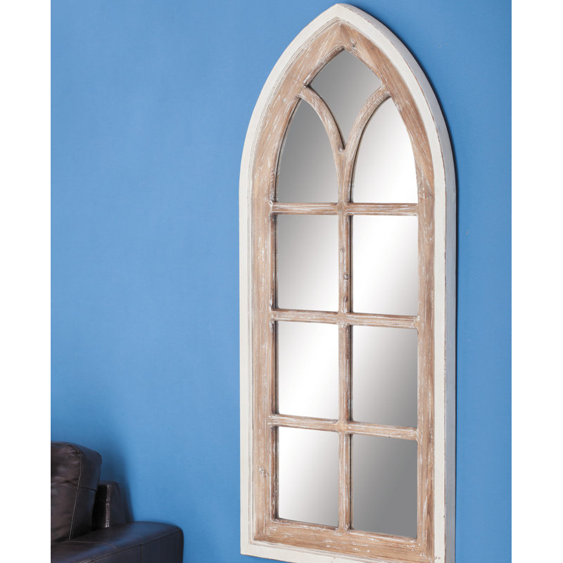 Ophelia & Co. Kandiyohi Wood Arched Distressed Window Pane Brown Wall ...