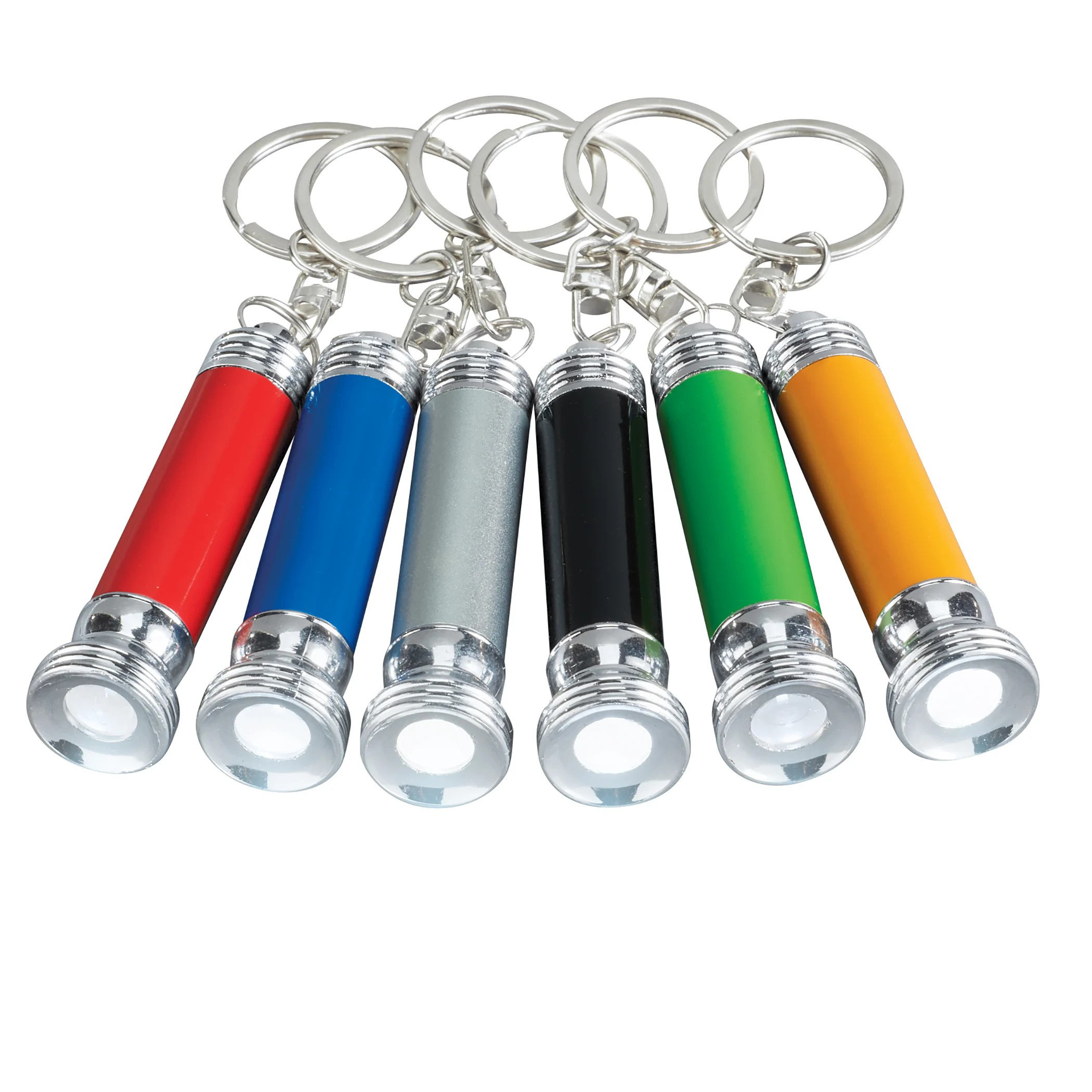 Winston Brands LED Lighted Colorful Flashlight Keychains - Set of 6 ...