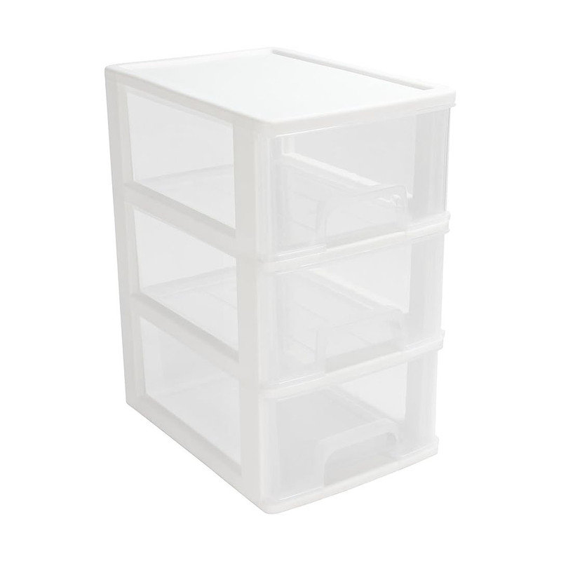Rebrilliant 3 Plastic Drawer Storage Organizer, Small Drawer Desktop ...