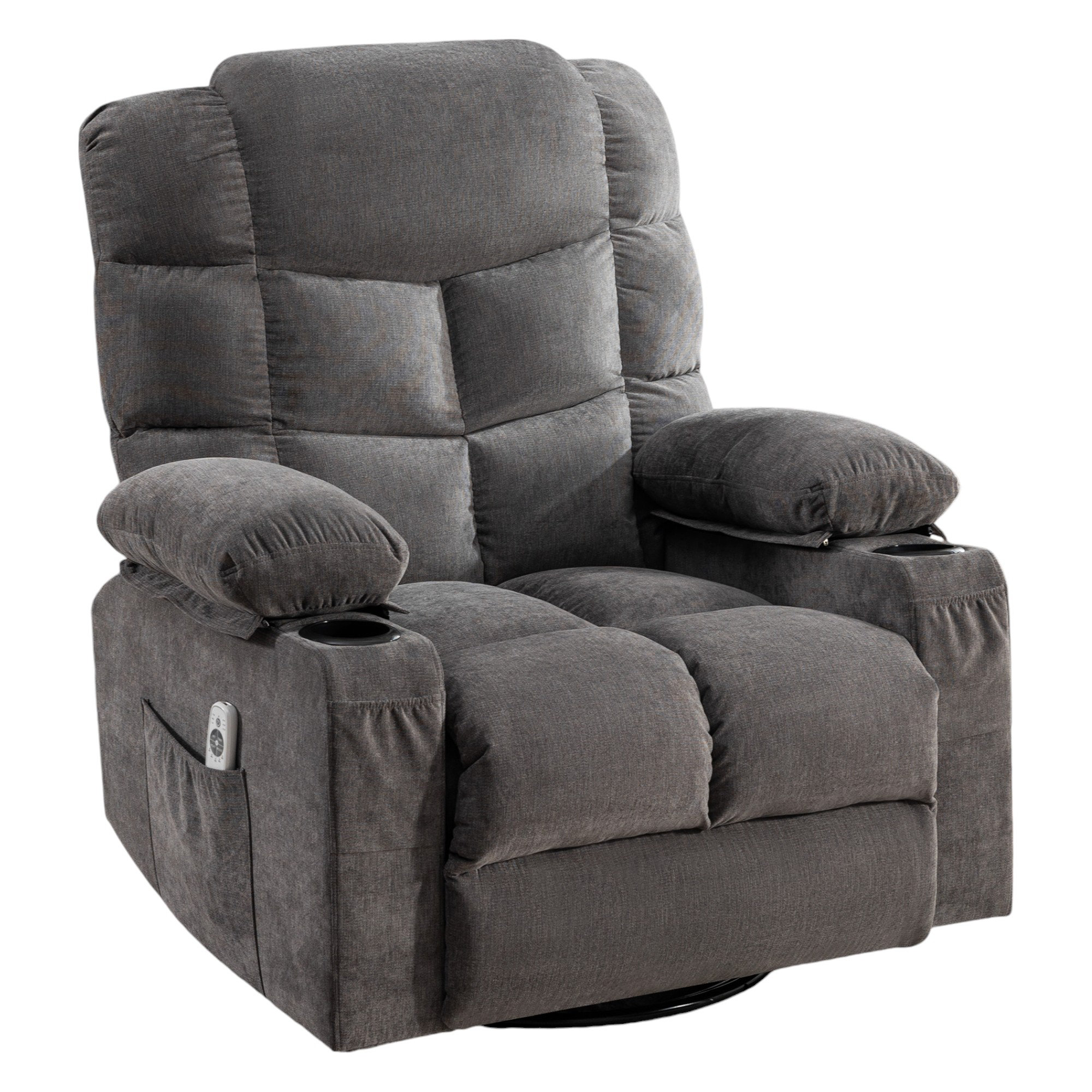 Latitude Run® 360 Degree Rotation Oversized Recliner Chair With 2 Cup ...