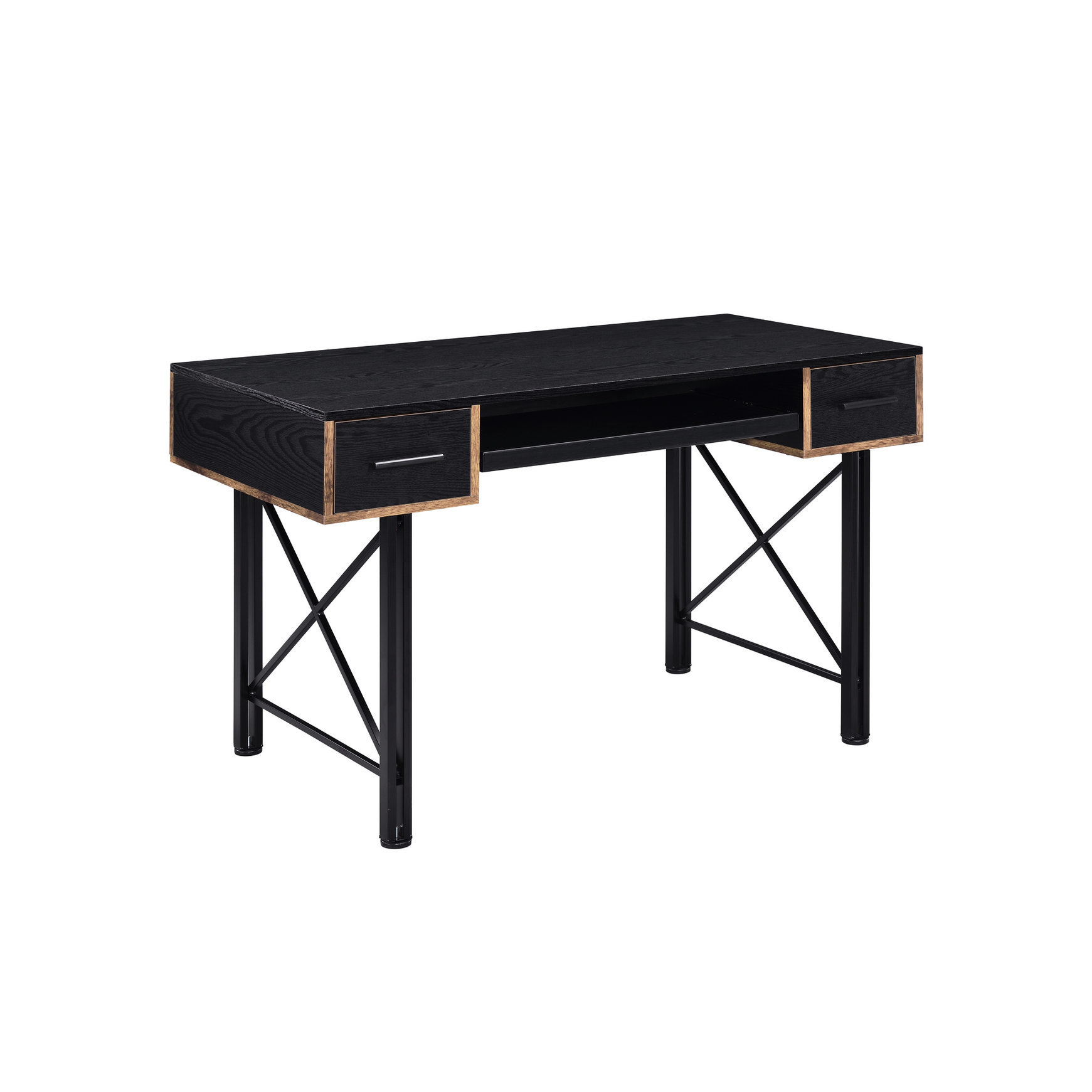 17 Stories 2 Storage Drawers Desk With Metal Drawer Glide And Computer ...