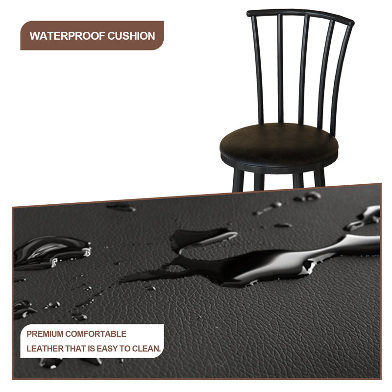 17 Stories Navonte Faux Leather Upholstered Bar Stool Swivel Bar Chair ...