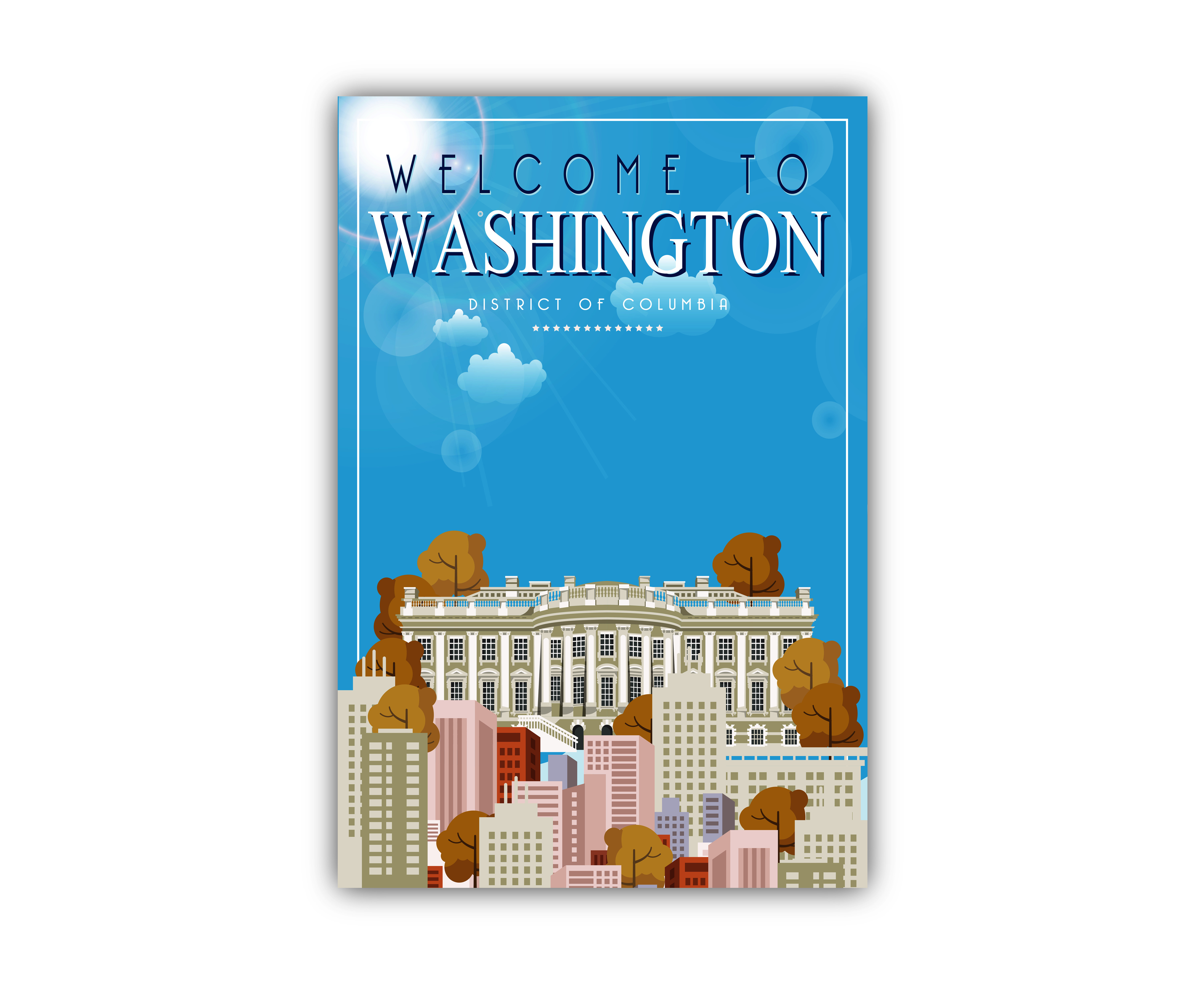 Trinx Washington Retro Style State Travel Poster, Vintage Unframed ...