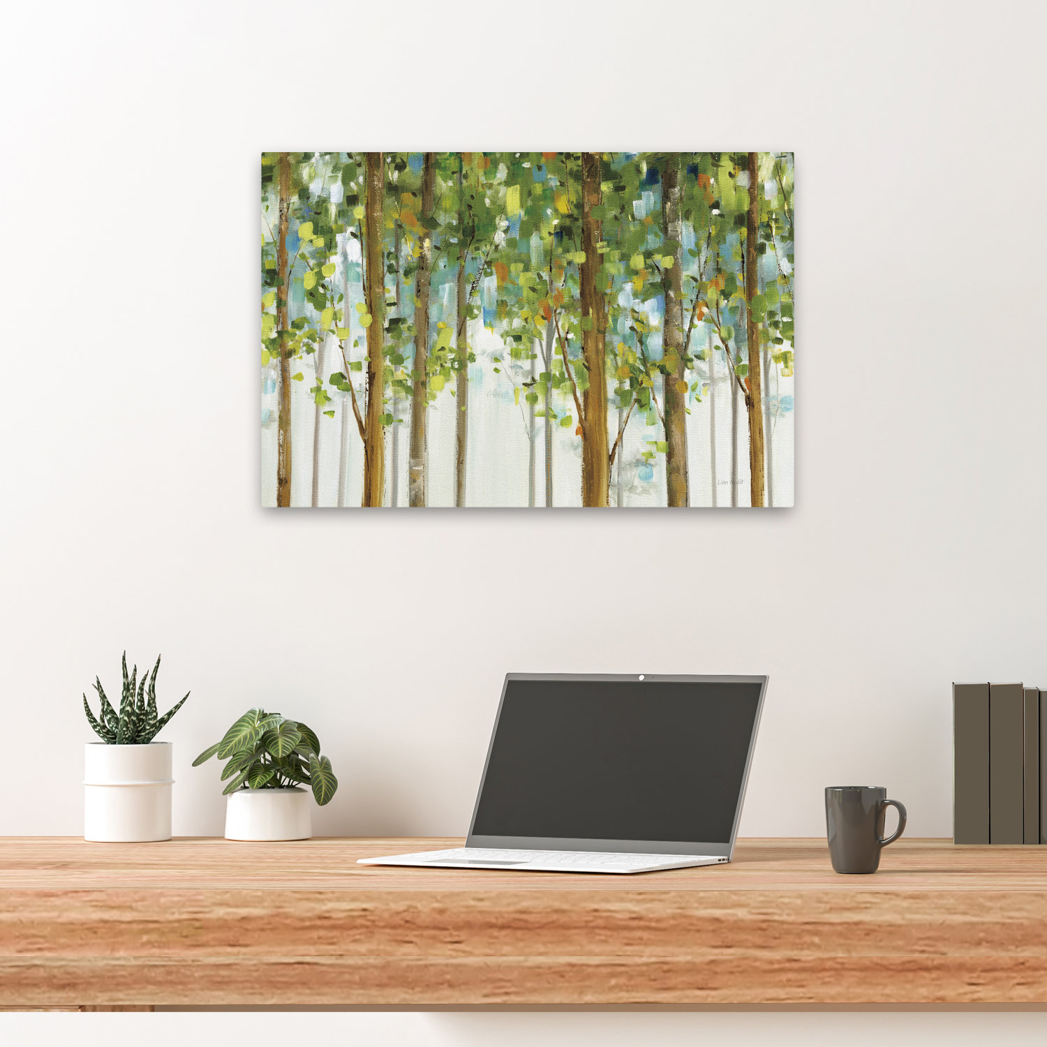 Ophelia & Co. Forest Study I Crop - Blue Brown Forest Green Art | Wayfair