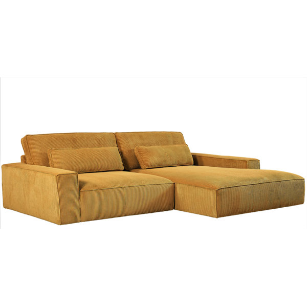Container 2 - Piece Corduroy Sectional & Reviews | Wayfair