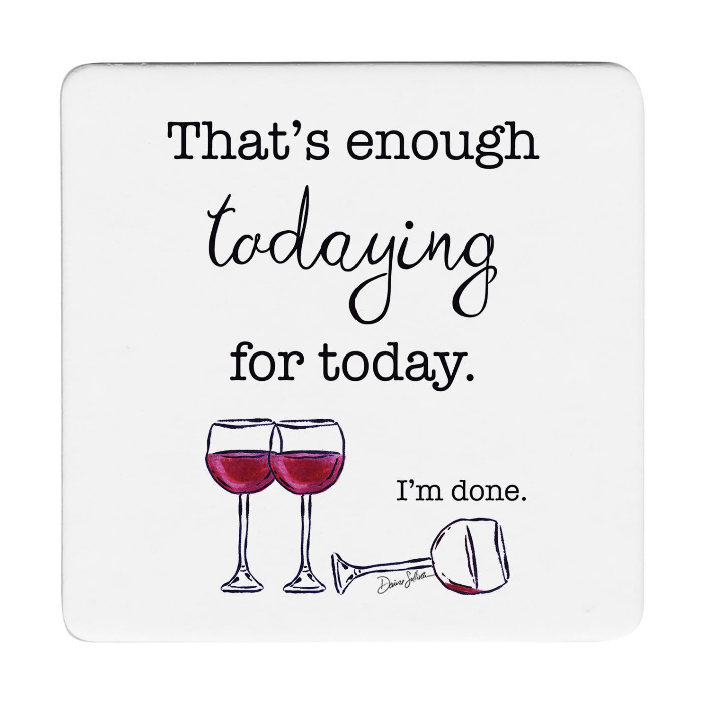 Harriet Bee Enough For Today 12-Pack Cork Back Paper Bar Coaster | Wayfair