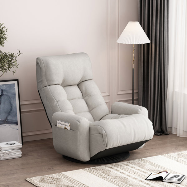 Trule Adjustable Reclining Ergonomic Floor Game Chair in Cement Gray ...