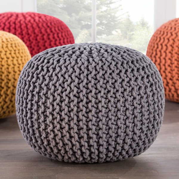 Highland Dunes Anely 20" Wide Round Pouf Ottoman & Reviews | Wayfair