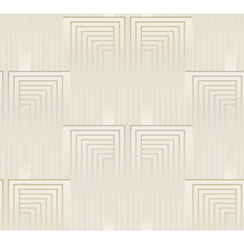 York Wallcoverings Geometric Metallic Wallpaper Roll by Candice Olson ...