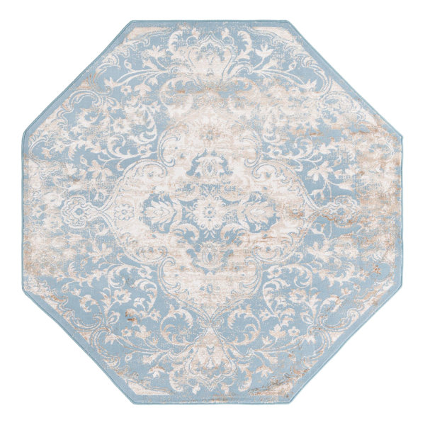 Langley Street Alamo Performance Teal/Beige Rug & Reviews | Wayfair