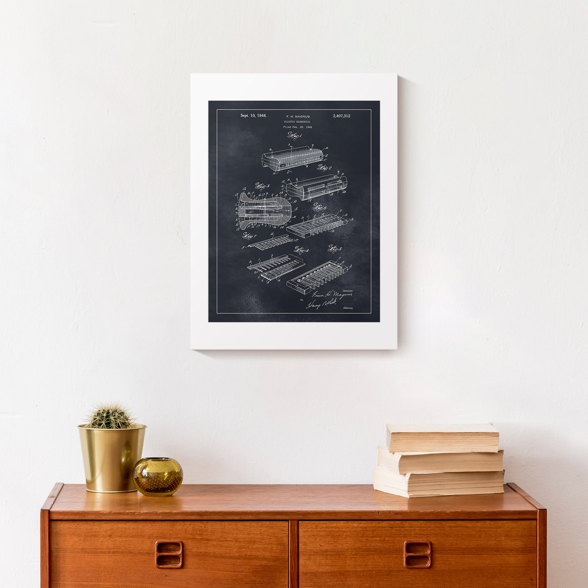 Williston Forge Plastic Harmonica Patent - Single Picture Frame Print ...