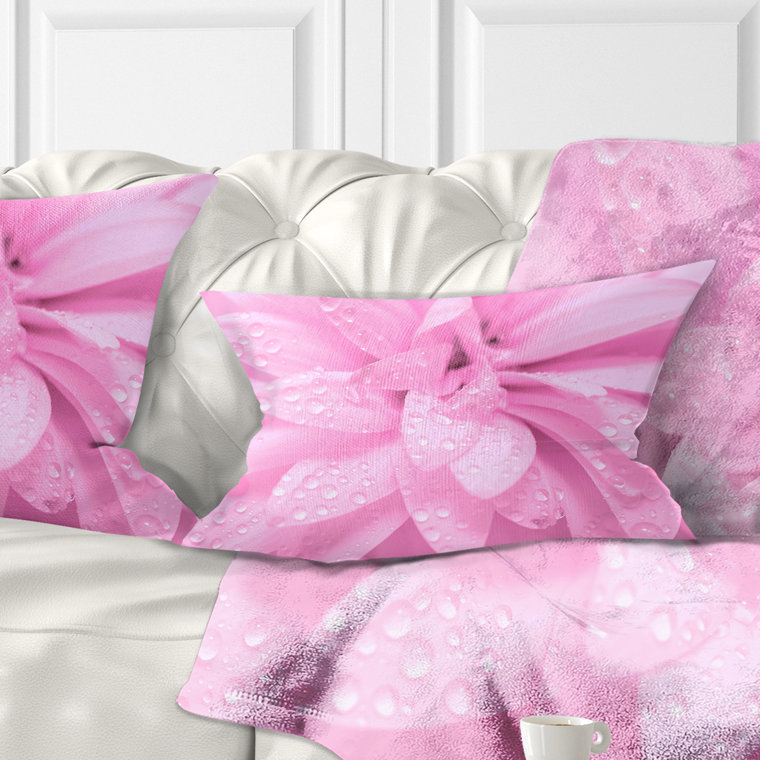 Design Art Abstract Pink Flower with Petals - Floral Printed Throw ...