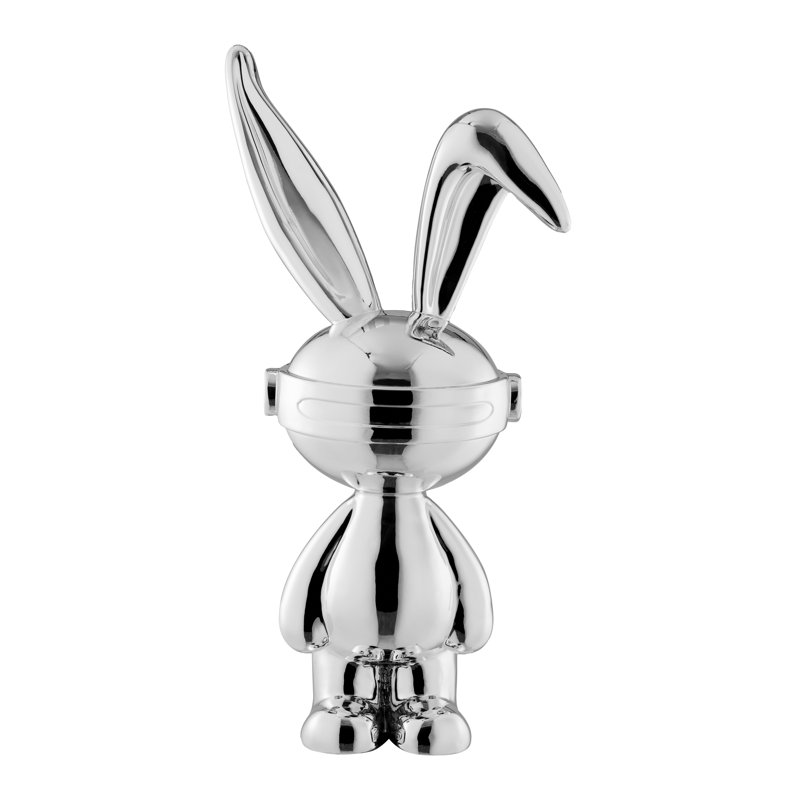 Rosdorf Park Chrome Futuristic Bunny Sculpture | Wayfair