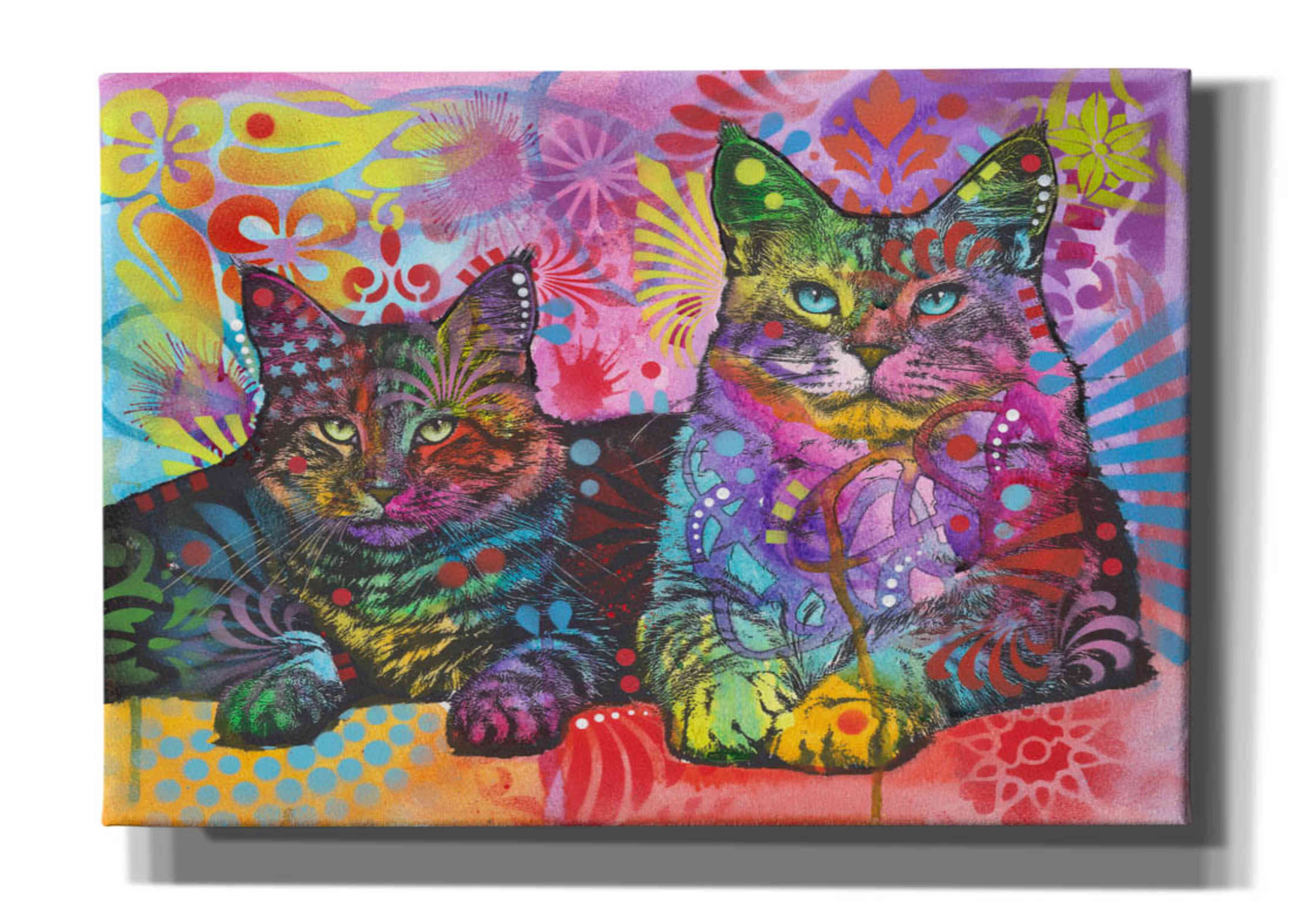 Red Barrel Studio® 2 Cats by Dean Russo - Wrapped Canvas Print | Wayfair