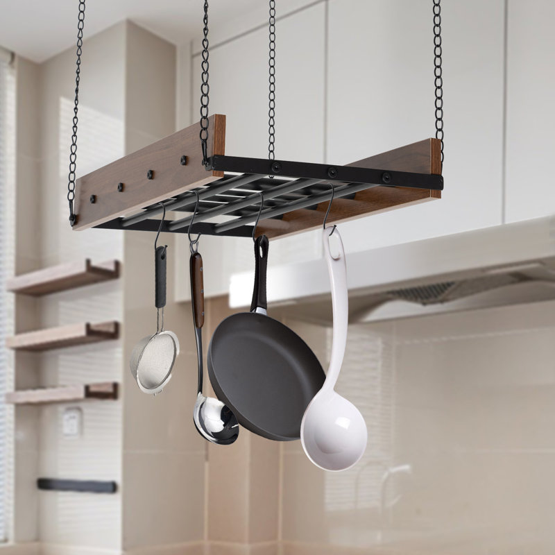 Prep & Savour Darhyl 24 Inches Ceiling Mount Pot Rack for Kitchen ...