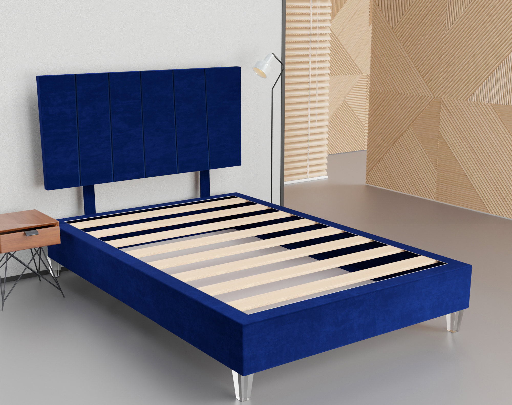 Mercer41 15 Premium Velvet Wood Box Spring/Bed Frame With Headboard ...