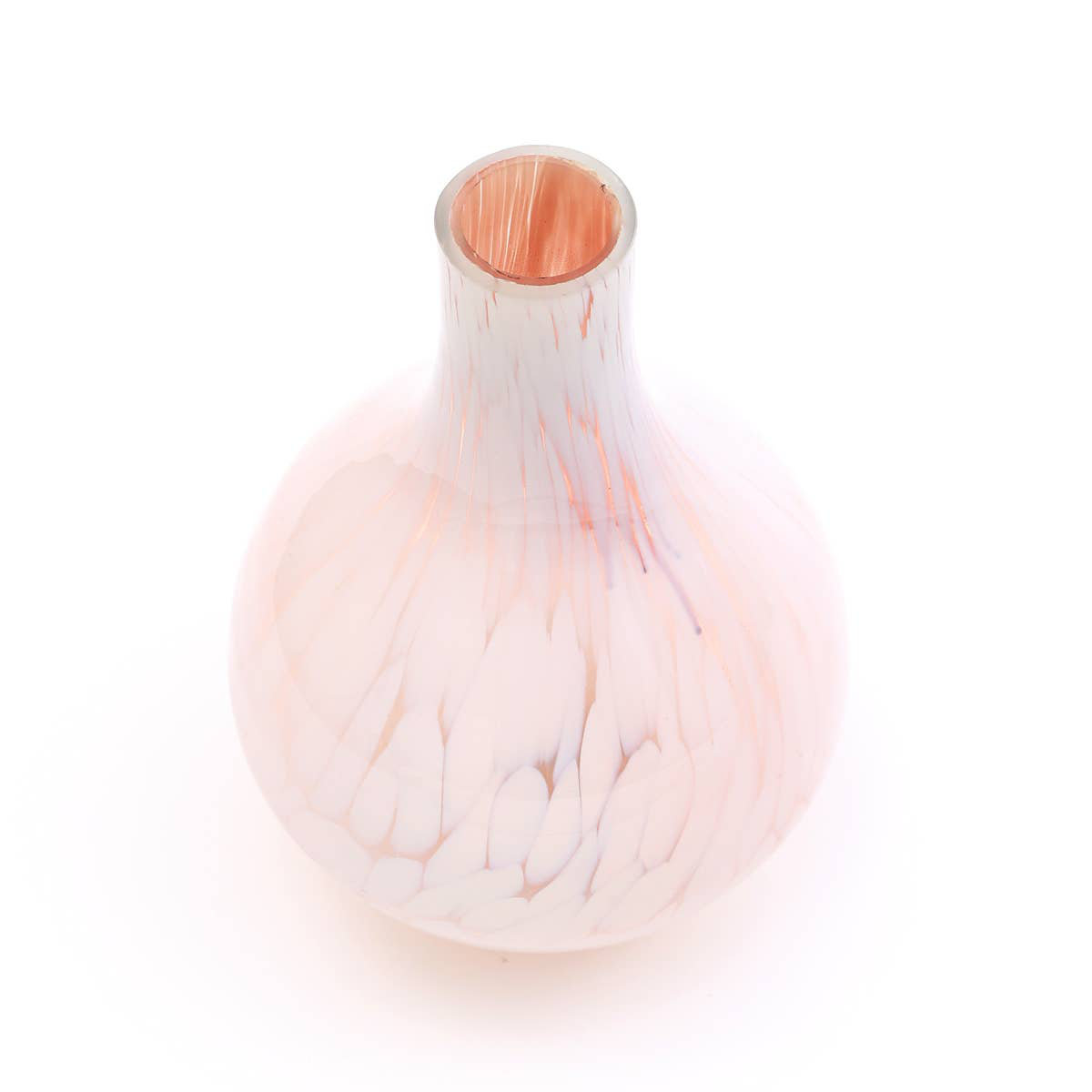 Wrought Studio™ Decorative White Splutter Glass Rounded Vase | Wayfair