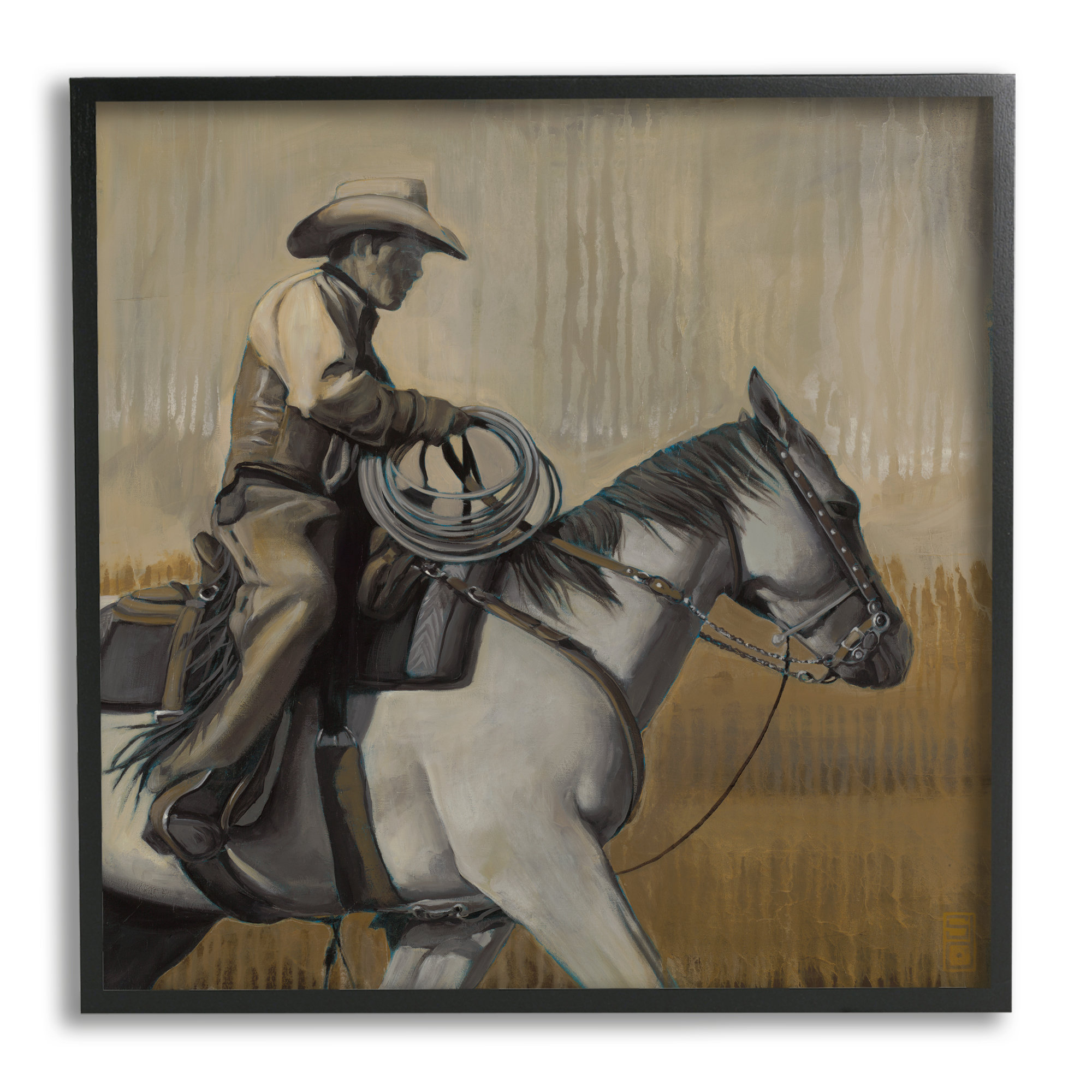 Stupell Industries Modern Cowboy Painting Canvas Wall Art Design by ...