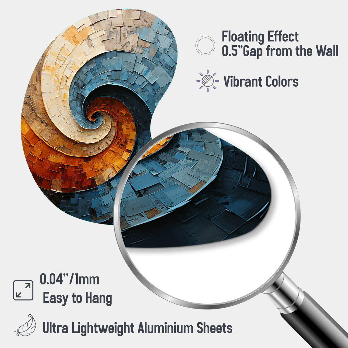 Design Art Collaged Spiral - Abstract Spirals Boom Shape Asymmetric ...