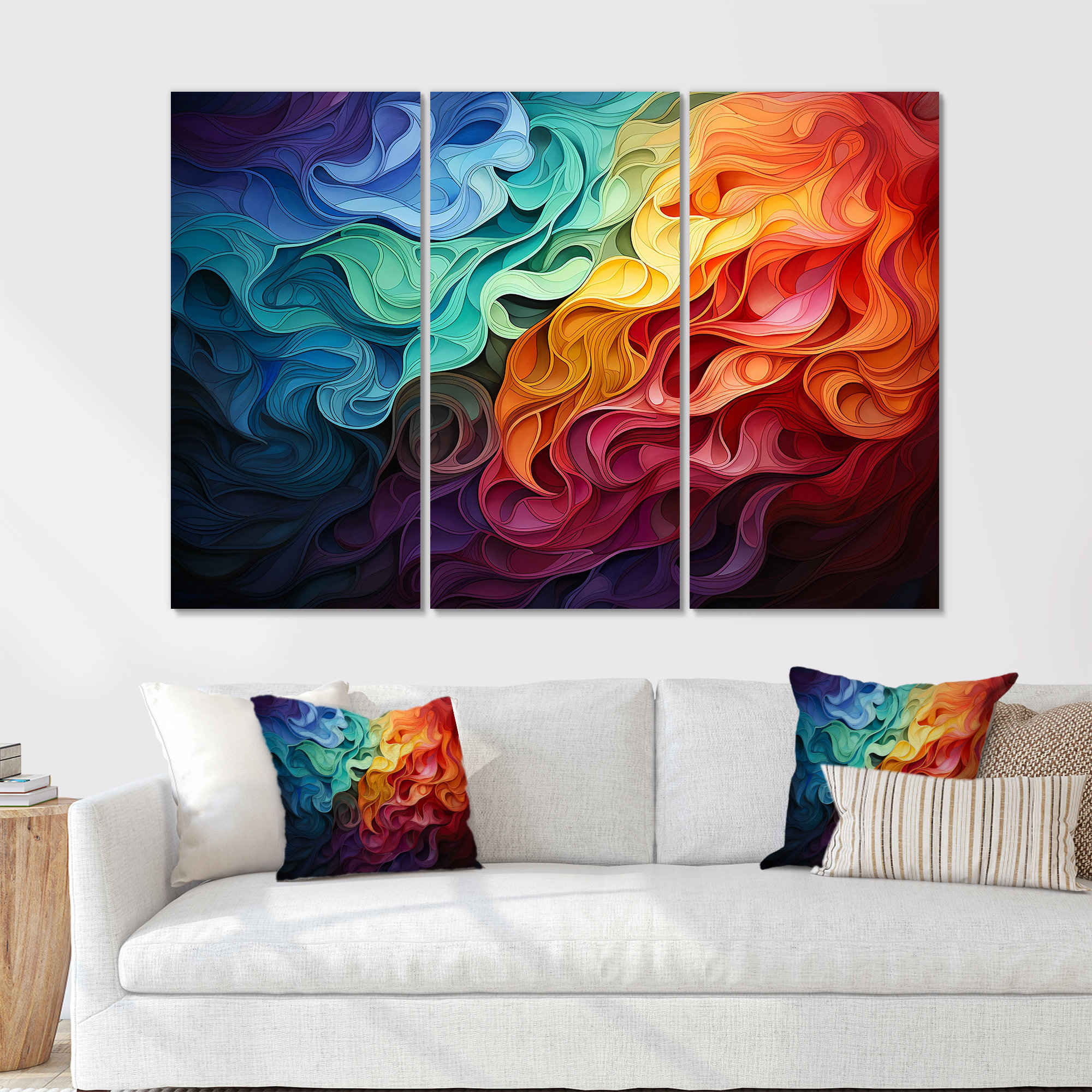 Ivy Bronx Multicolor Op Art Symmetrical Illusions I - Op Canvas Art Set ...