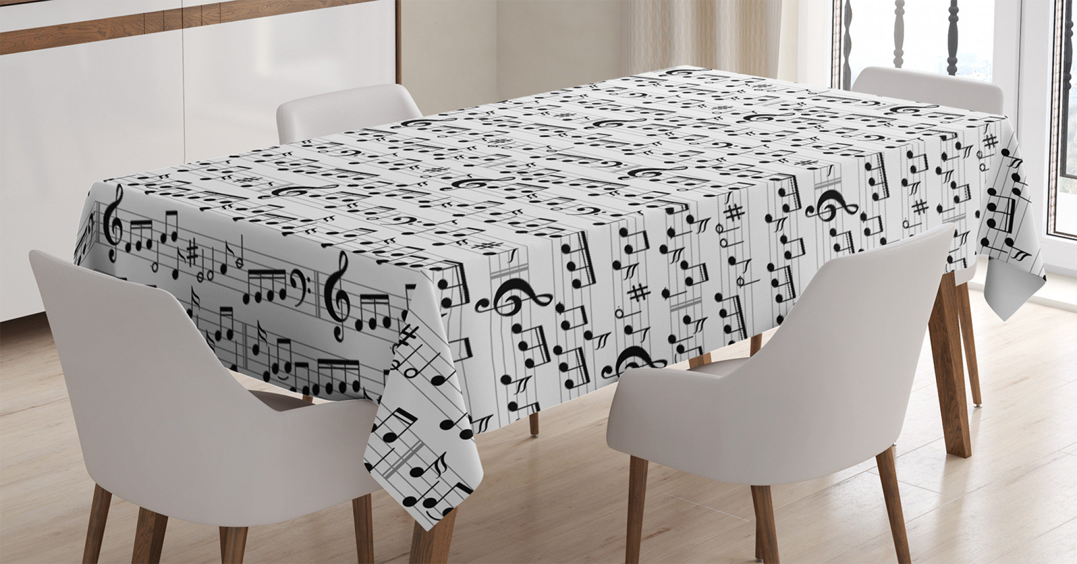 East Urban Home Music Tablecloth, Abstract Style Professional Music ...