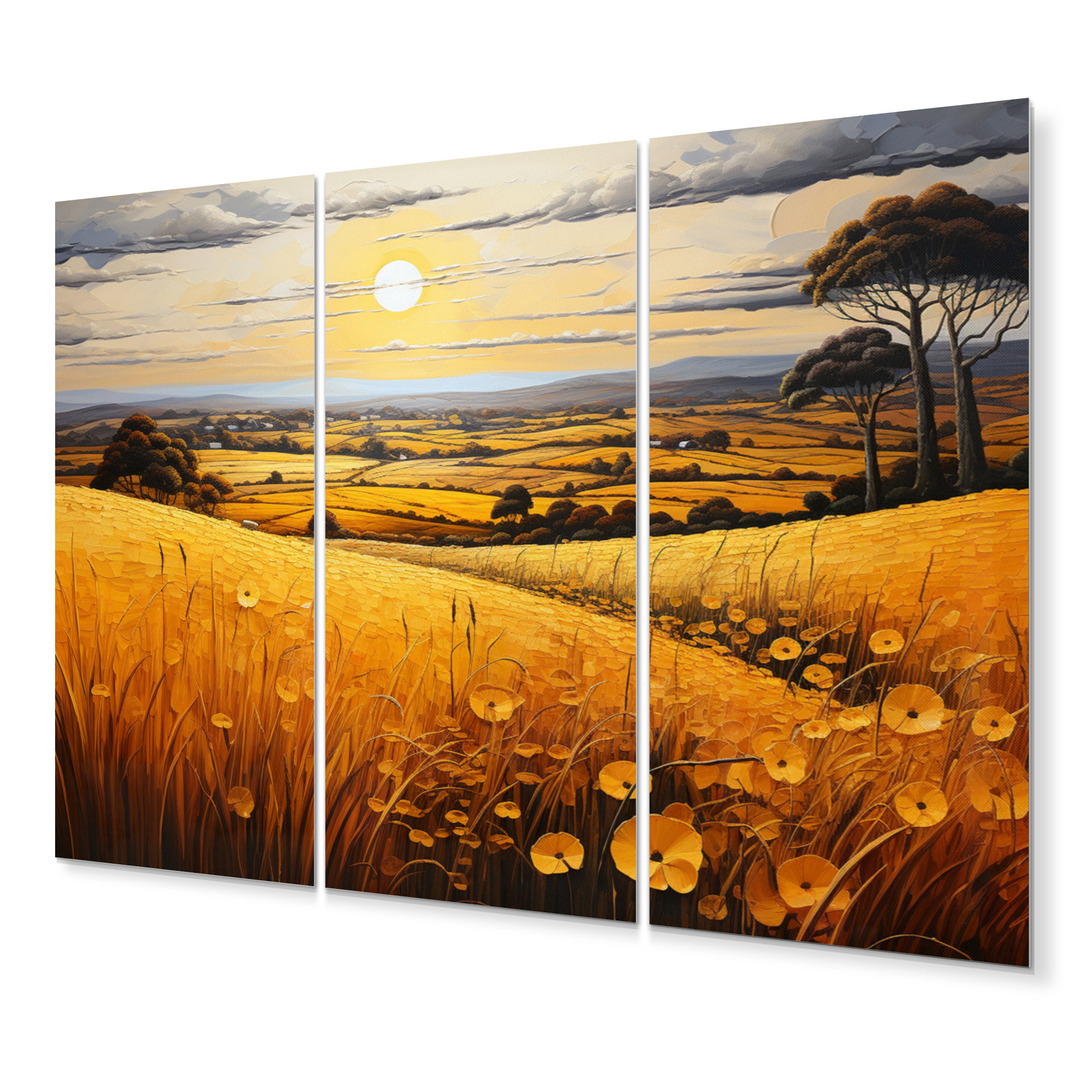 Red Barrel Studio® Countryside Rustling Wheat Field III - Landscapes Metal Wall Art Living Room ...