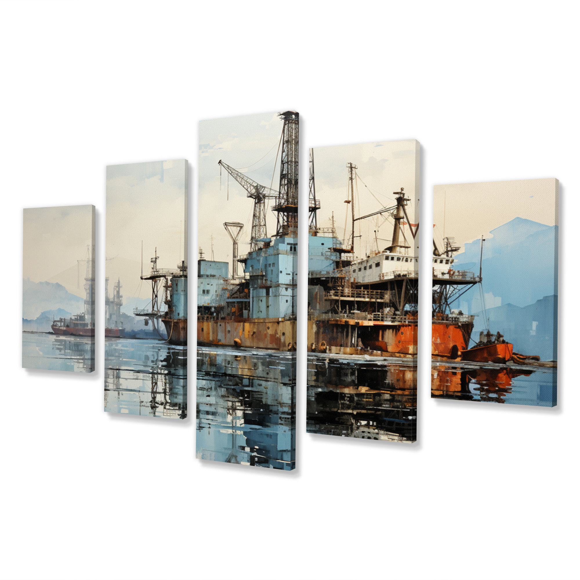 17 Stories Blue Oil Rigs Fields Industrial IV - Oil Rigs / Fields ...