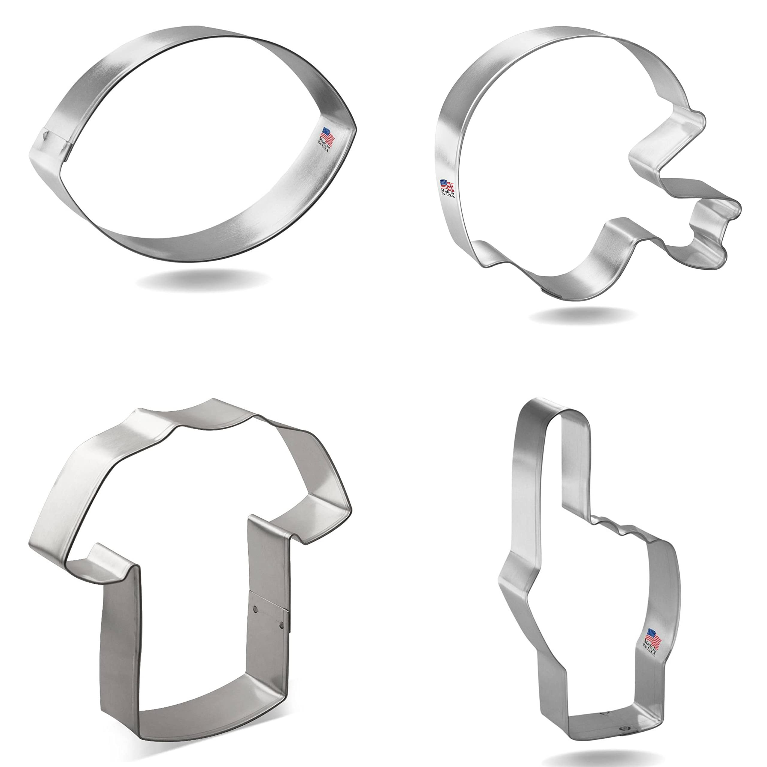 Cookiecutter.Com 4 Piece Football Cookie Cutter Set Helmet, Football ...