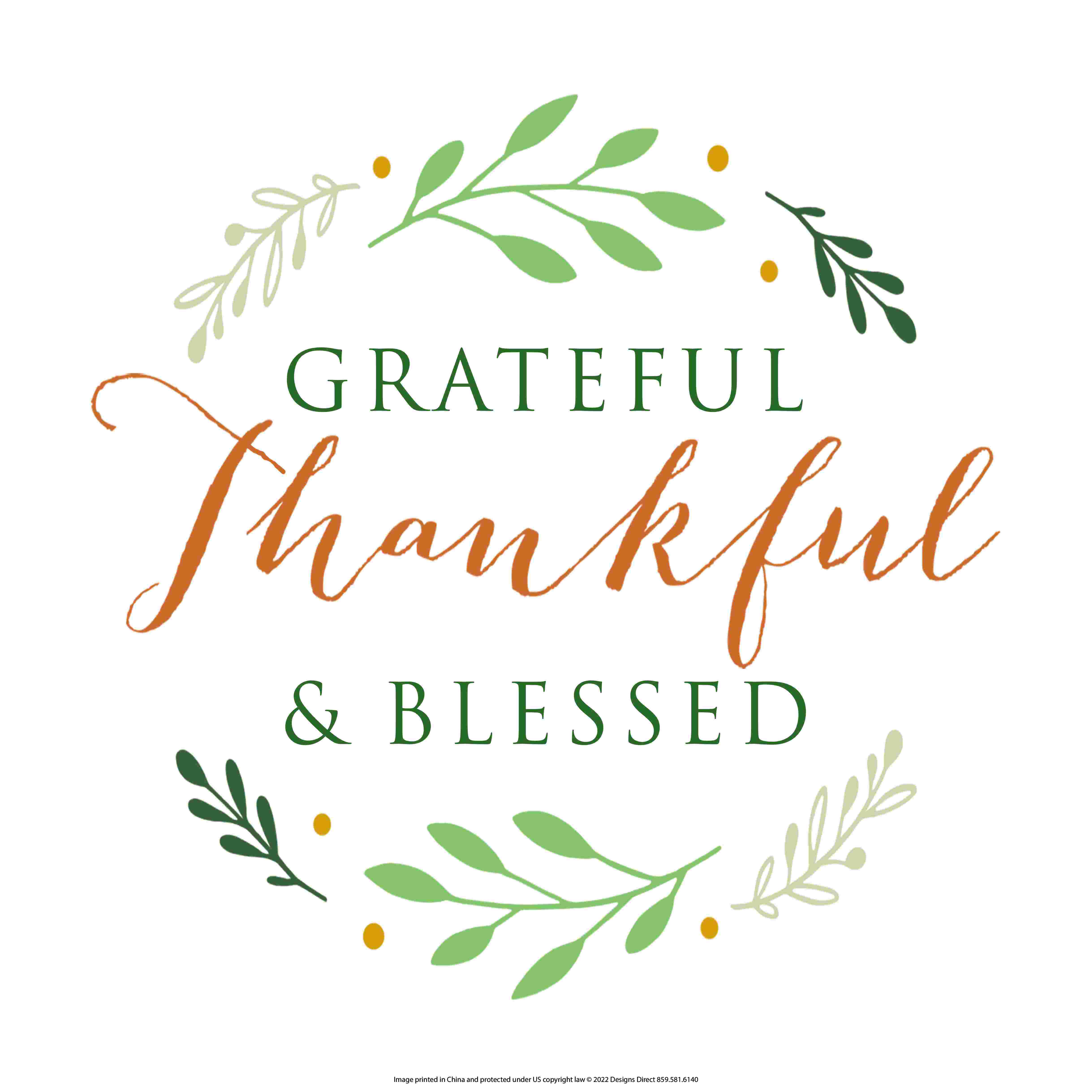 The Holiday Aisle® Grateful Thankful Blessed Green And Orange - Wayfair ...