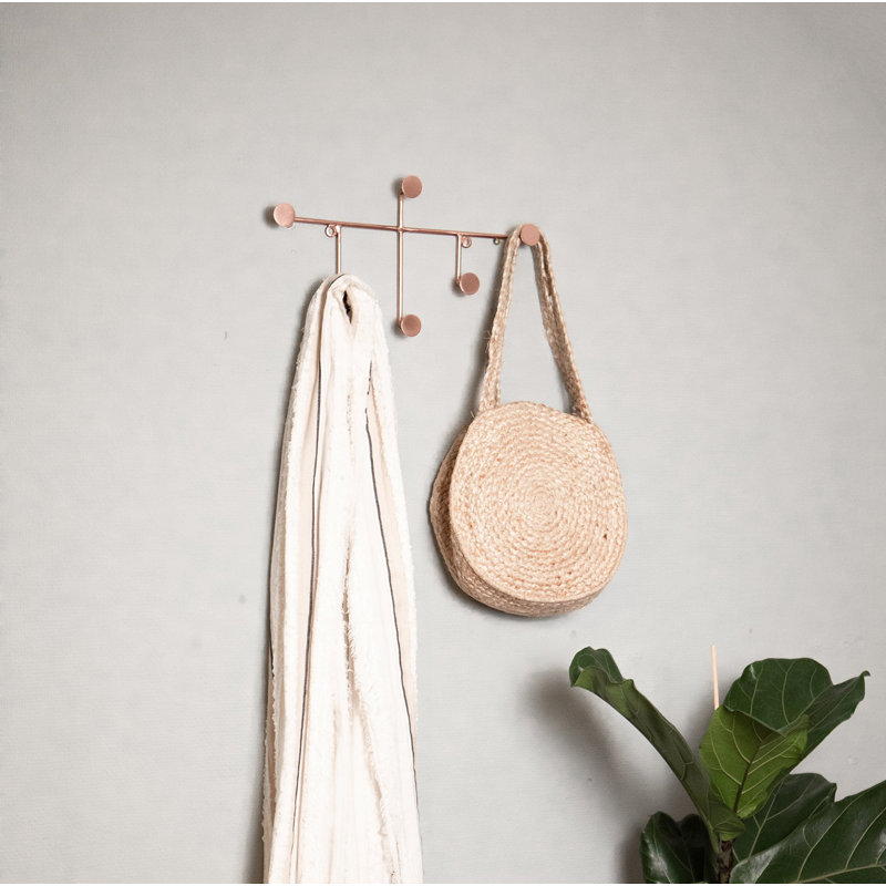 LaLe Living Sami 6 - Hook Wall Mounted Coat Rack in Copper | Wayfair.co.uk
