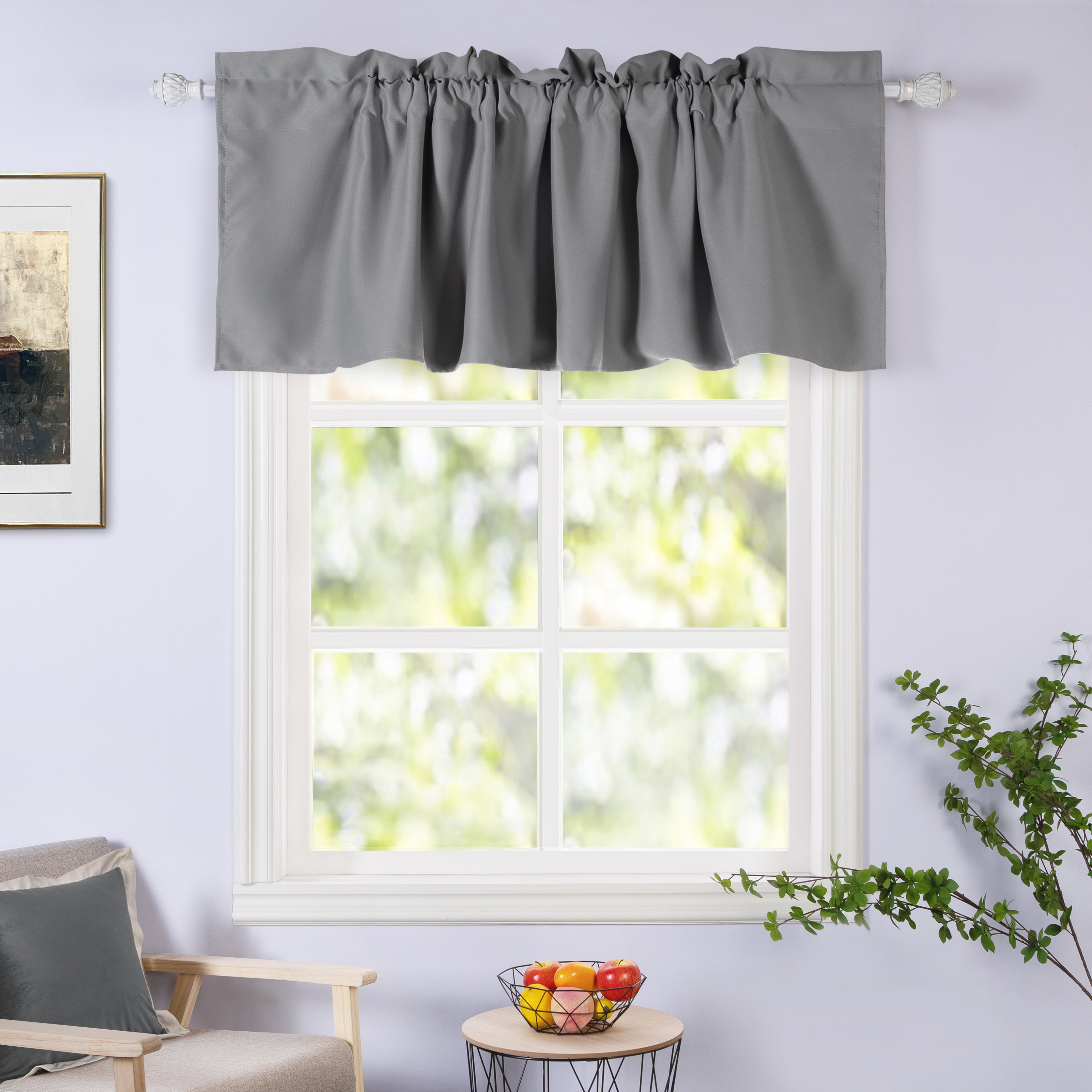 Eider & Ivory™ Pinder Eider & Ivory Blackout Valance For Kitchen Window ...