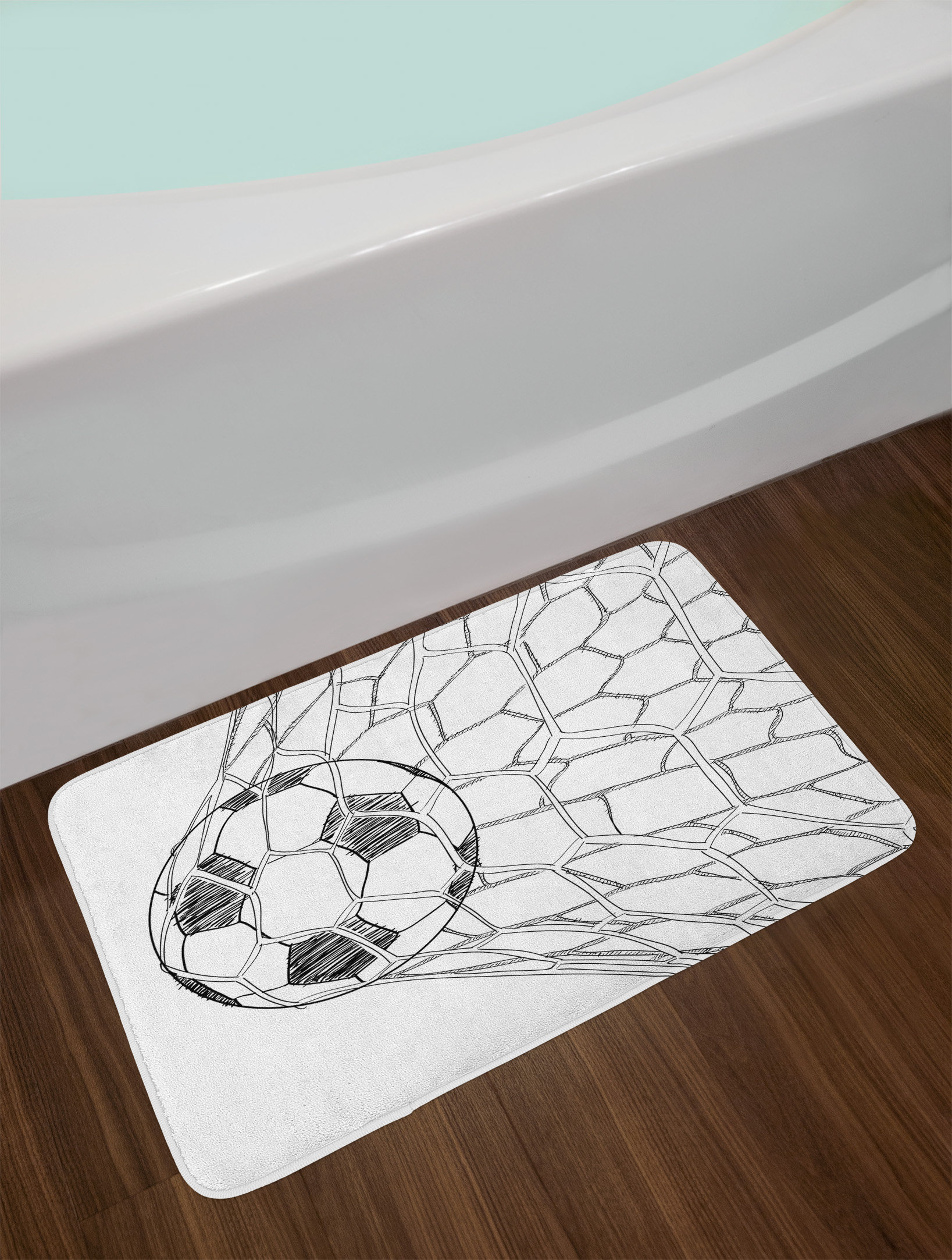 East Urban Home Soccer Soccer Bath Rug | Wayfair