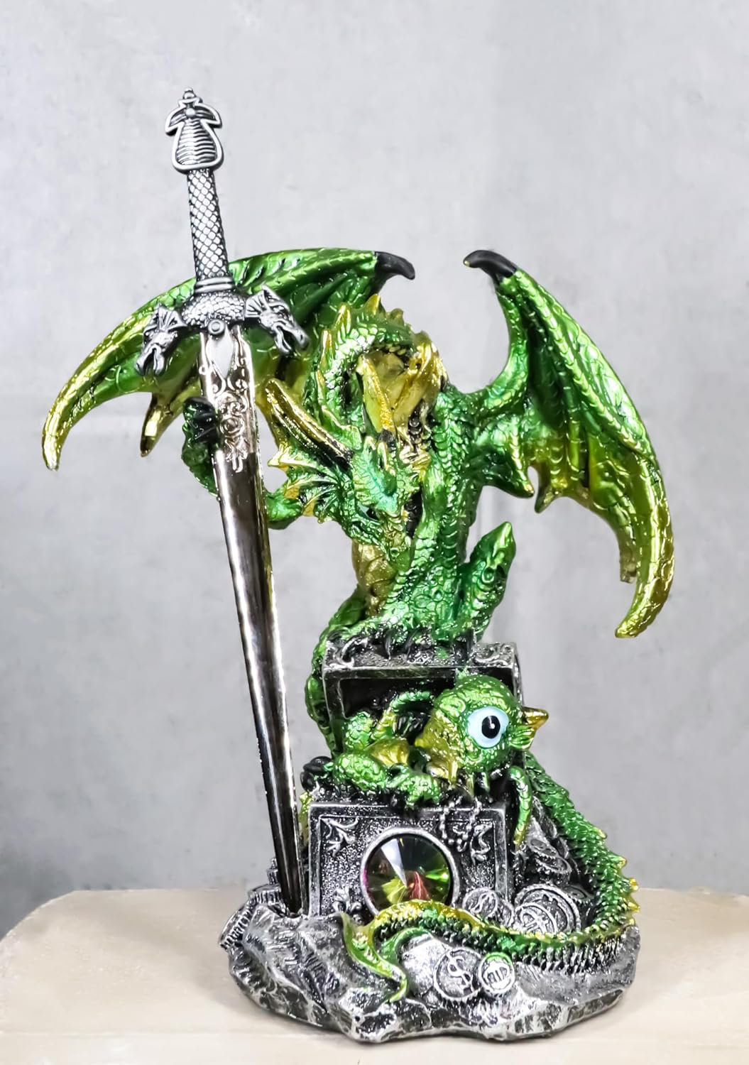 Trinx Treasure Dragon Holding Gothic Sword With Baby Letter Opener ...