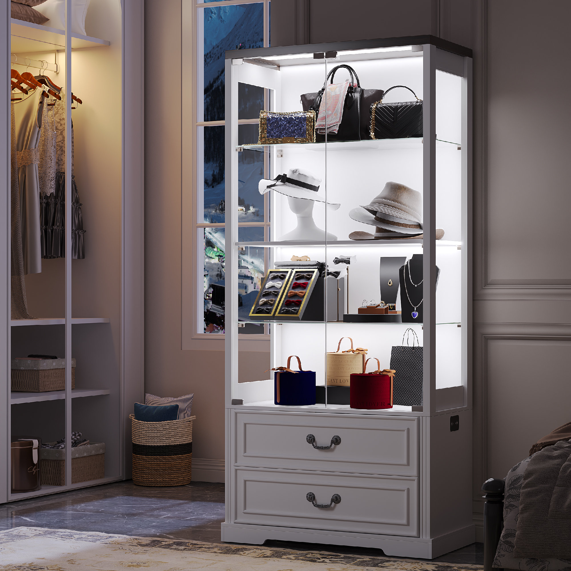 Winston Porter 66" Tall Display Cabinet & Reviews | Wayfair