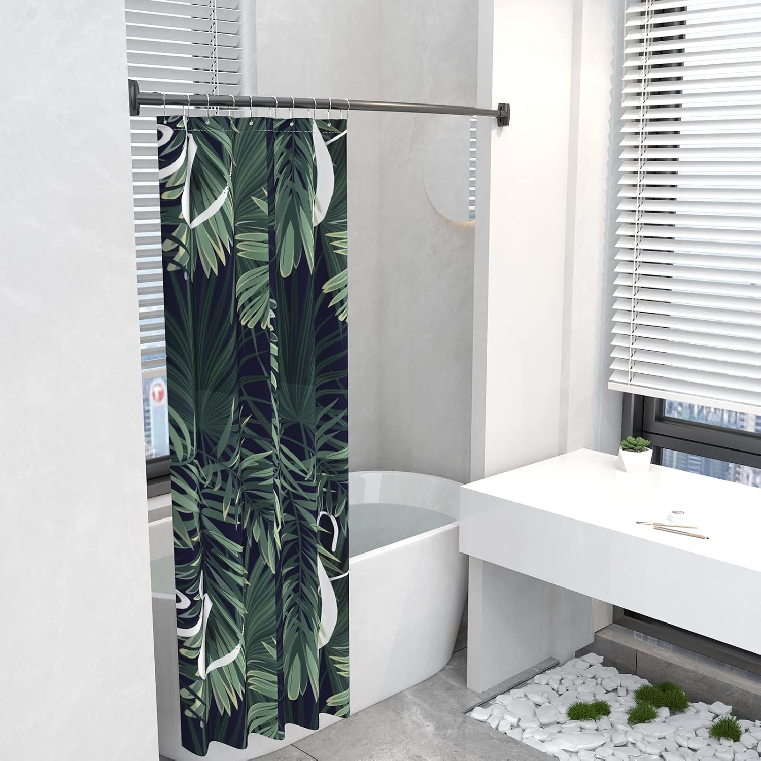 MCKINNON HOME FURNISHINGS, INC. Curved Shower Curtain Rod 43-72 Inches ...