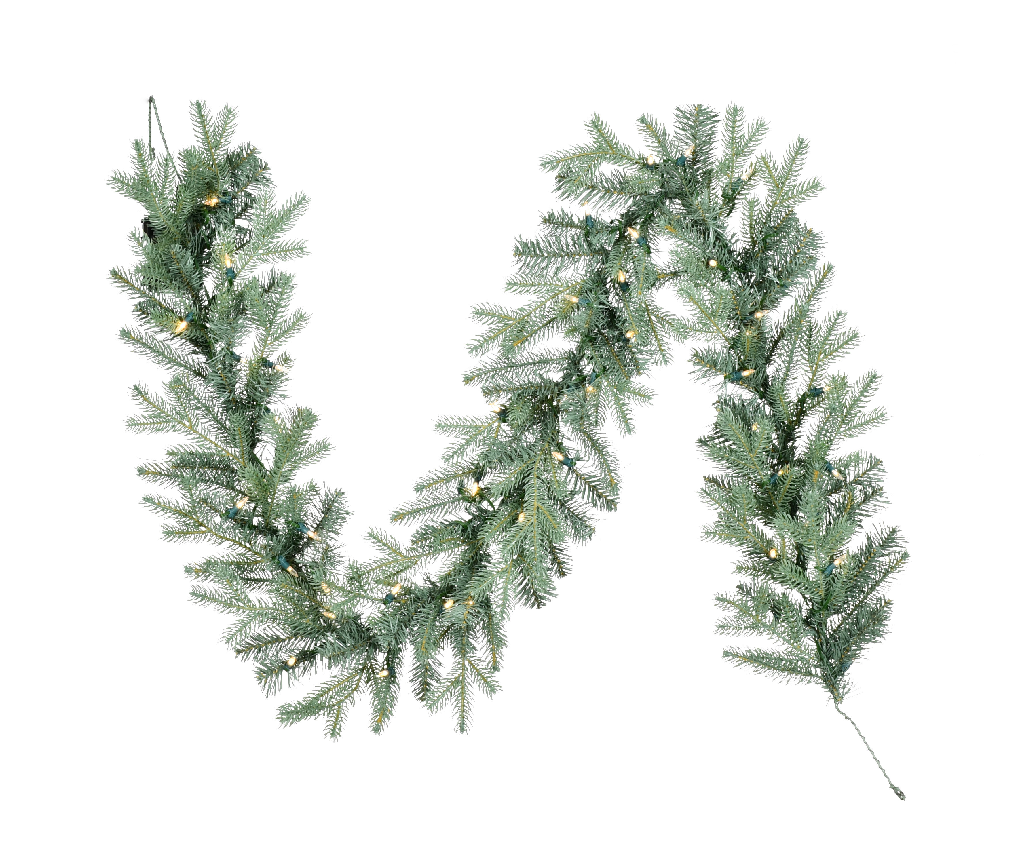 The Holiday Aisle® 12" Pre-Lit Garland with 100 Lights | Wayfair