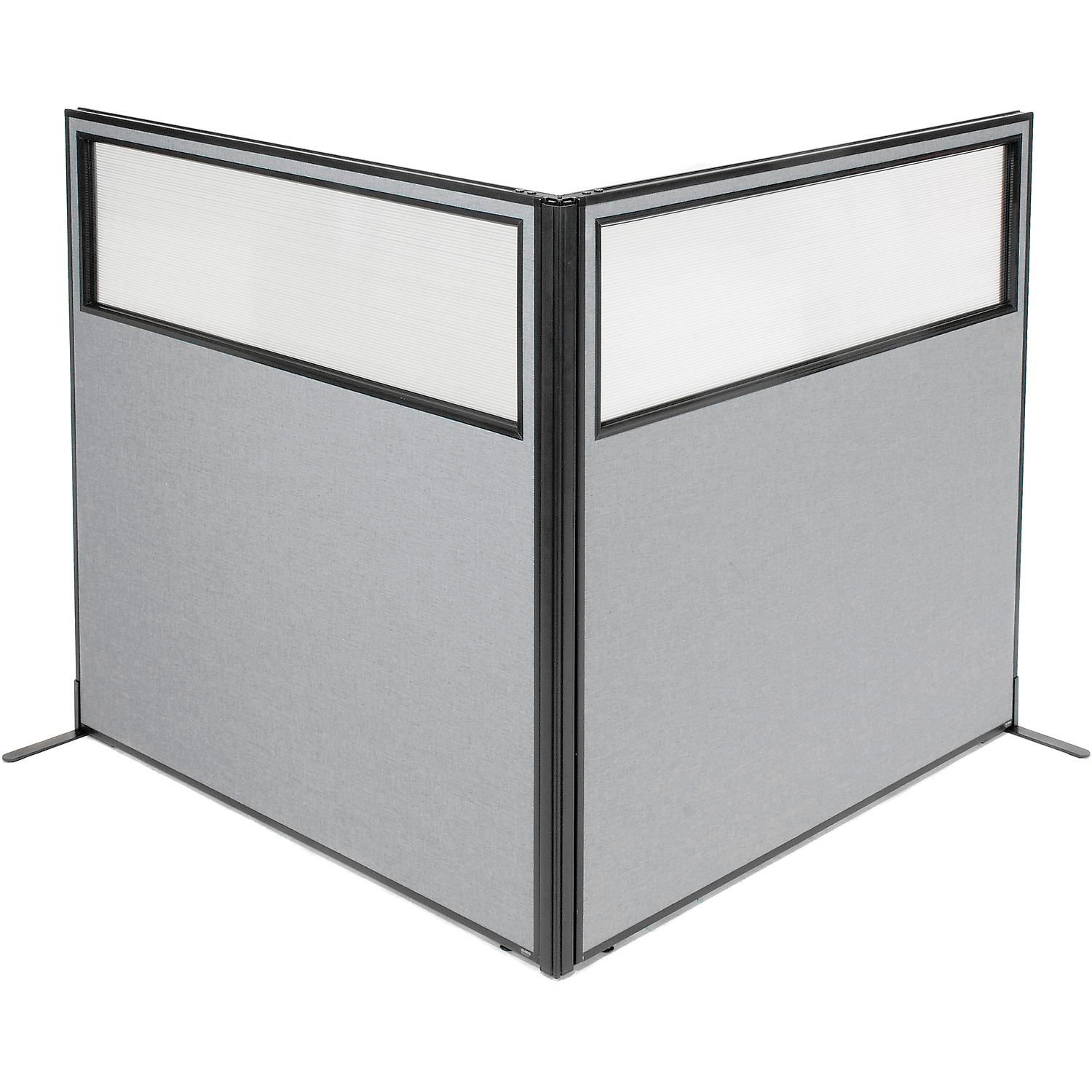 Interion Freestanding Gray 2-Panel Corner Room Divider With Partial ...