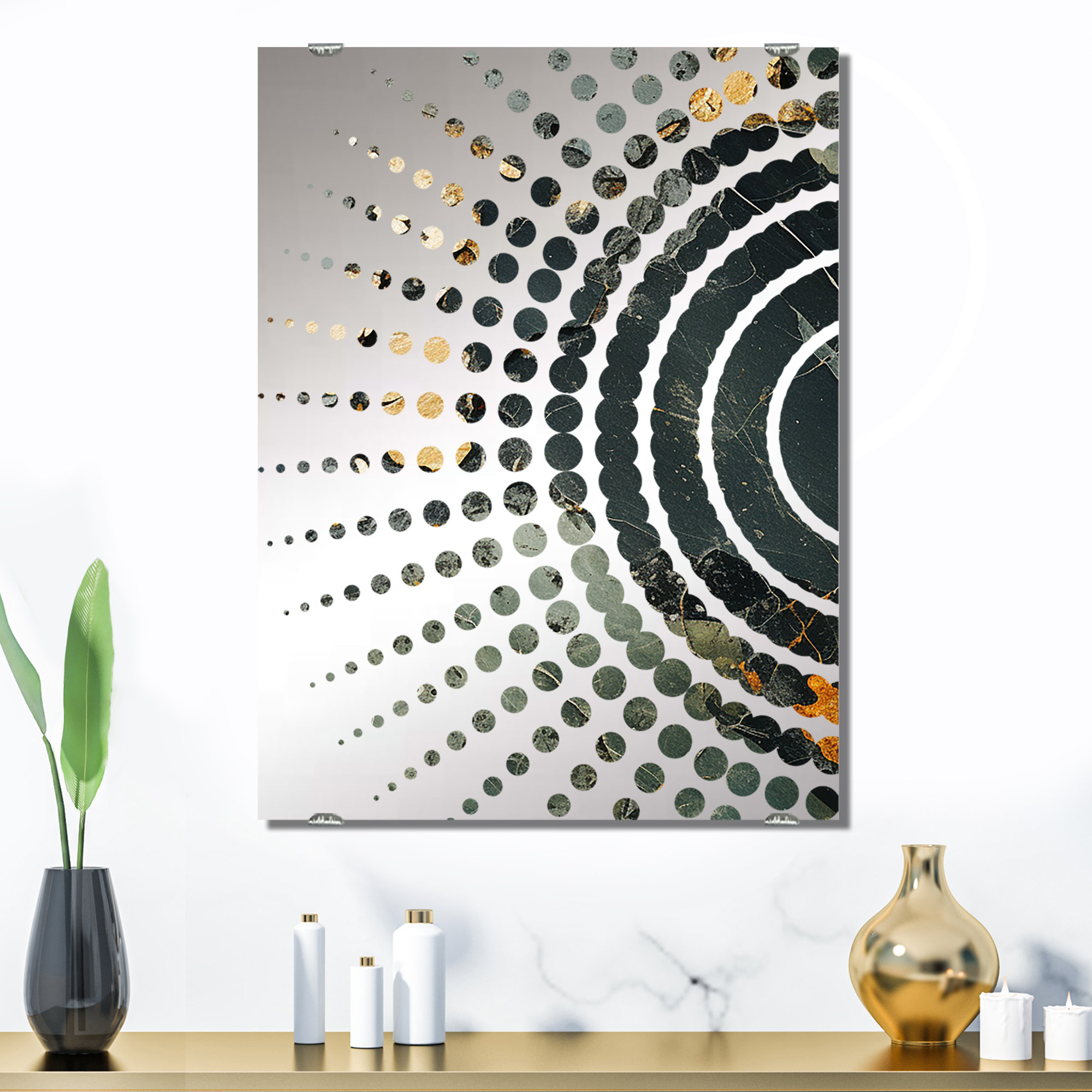 East Urban Home Derkson - Abstract Marble Wall Mirror Large MIR137844 ...